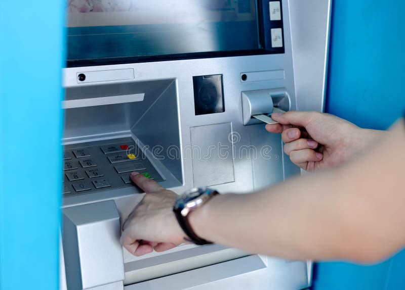 Man S Using the ATM Machine Stock Image - Image of enter, data: 71621333