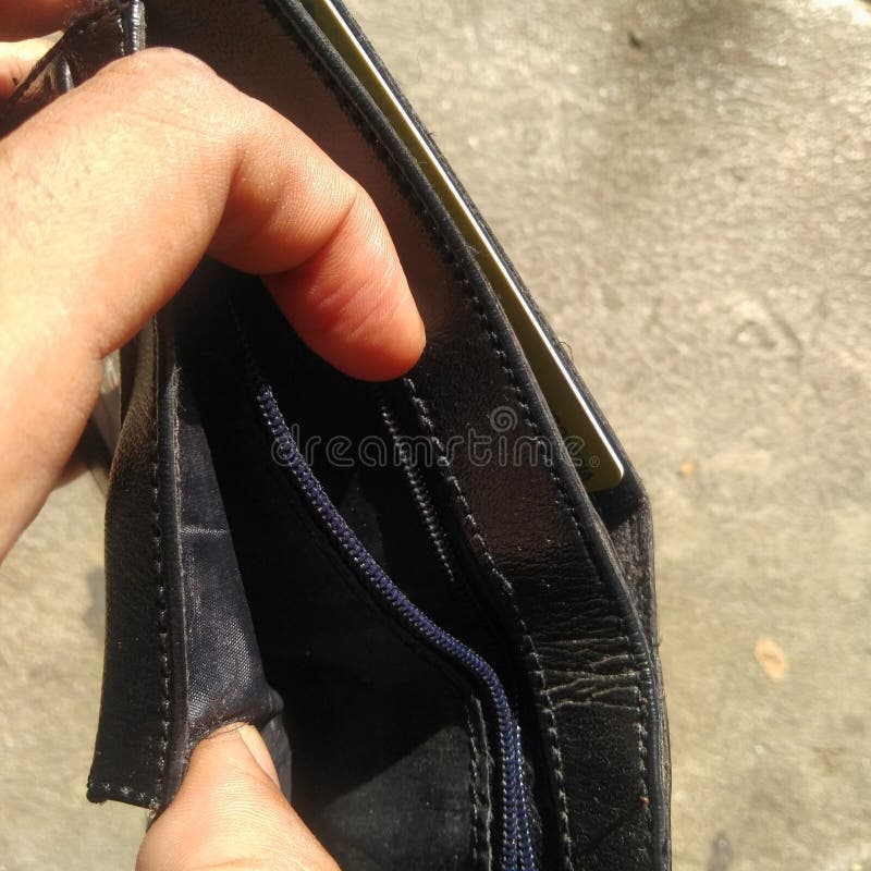 A Man S Wallet is Empty because he Has No Money. Stock Image - Image of ...