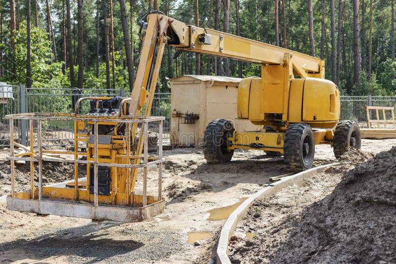 Man`s Work is at a Height. Self-propelled Construction Mechanism for ...