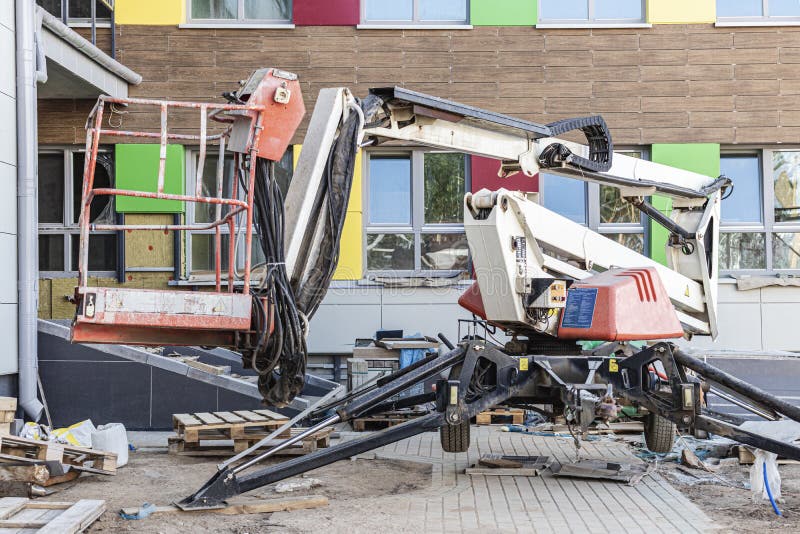 Man`s Work is at a Height. Self-propelled Construction Mechanism for ...