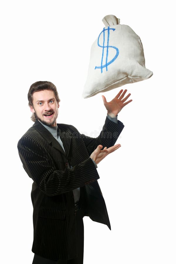 Man and sack stock photo. Image of business, adult, earnings - 7386998