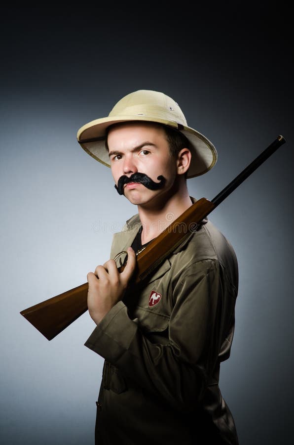 Man in safari hat stock image. Image of safari, season - 46291357