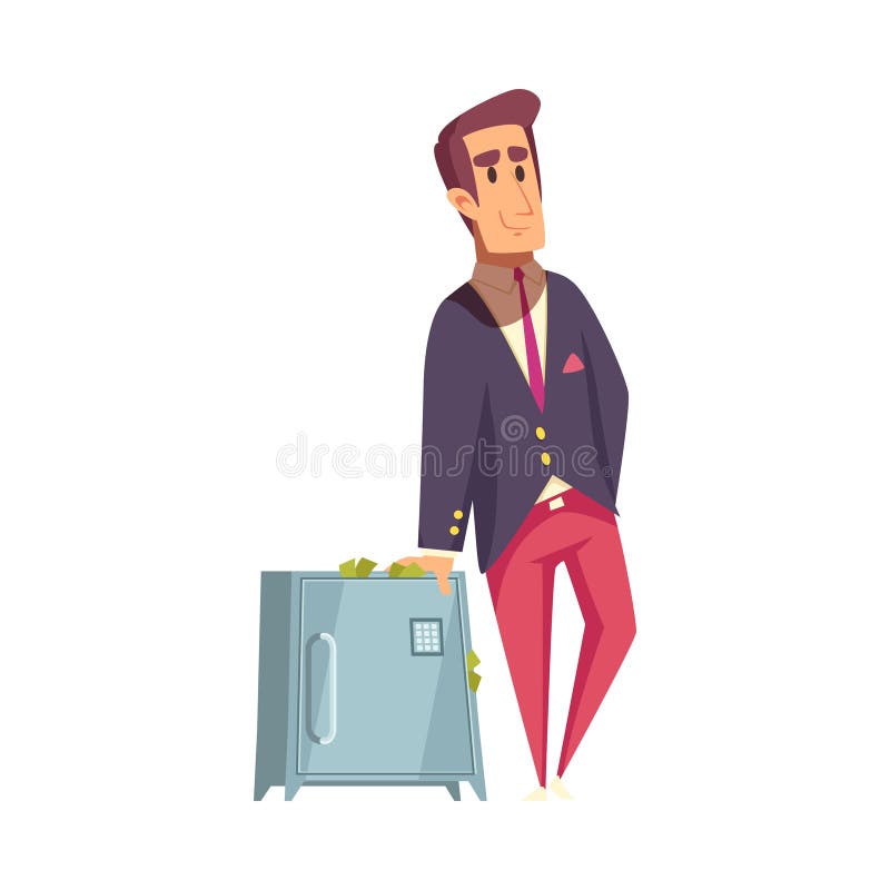 Man with Safe stock vector. Illustration of financial - 272385978