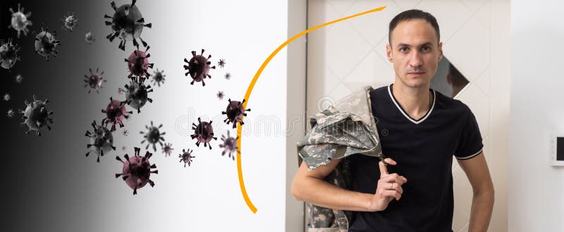 Man Safely Inside a Shield Dome that Protects Him from Virus ...