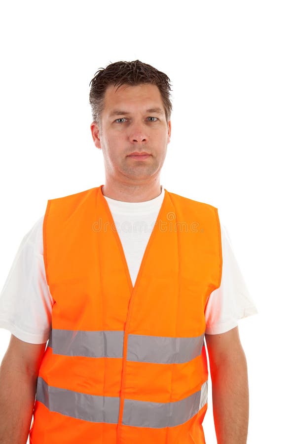 Man in safety vest stock image. Image of reflective, foldaway - 15119033