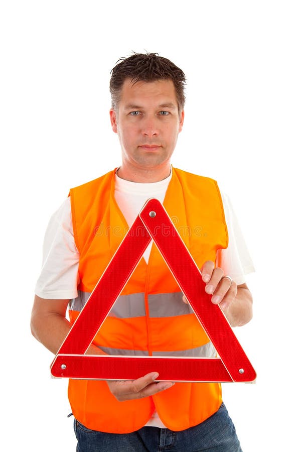 Man in safety vest stock image. Image of help, posing - 16027013