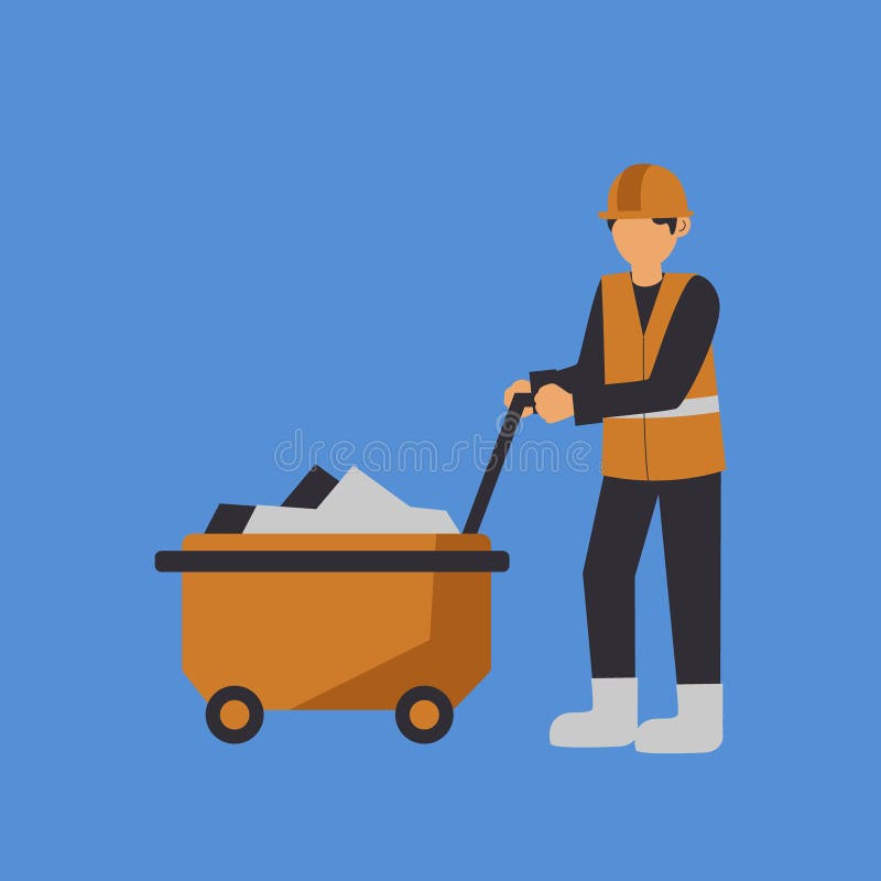 A Man in a Safety Vest is Pushing a Cart Full of Trash Stock ...