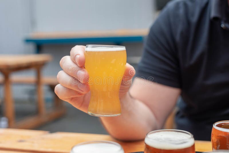 Man Sampling Beer at a Brewfest Stock Image - Image of space, brew ...