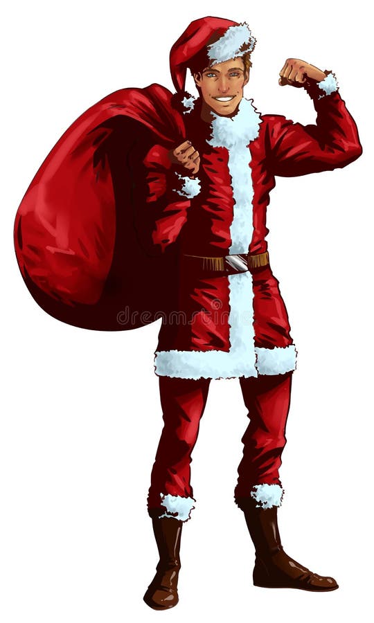 Man in Santa Claus suit stock vector. Illustration of looking - 47827020