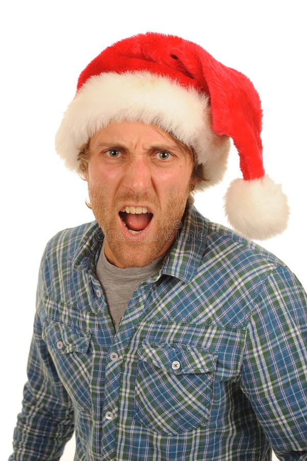 Man with santa hat stock photo. Image of scrooge, caucasian - 21878392