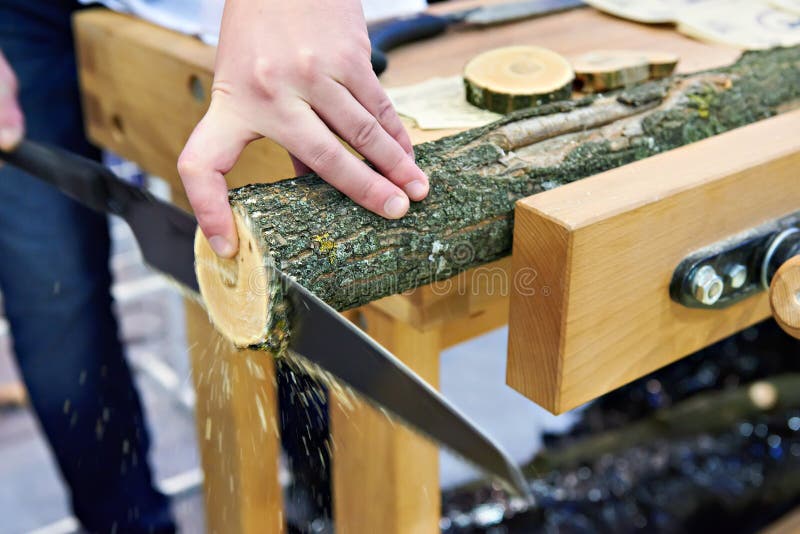 Man sawing wood stock photo. Image of carpenter, craftsman - 27154798
