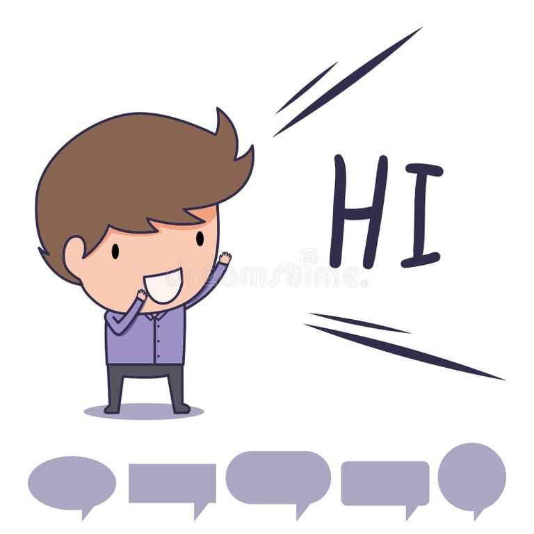 Man say hi stock vector. Illustration of voice, advertisement - 57232459