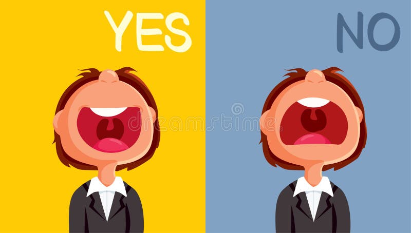 Man Saying Yes and No Vector Cartoon Character Stock Vector ...