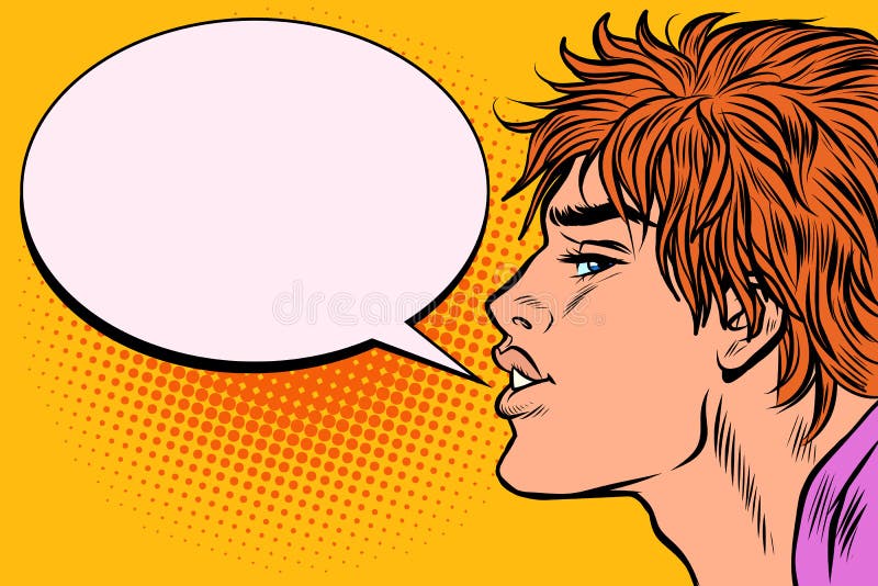 The man says comic bubble stock vector. Illustration of message - 167593134