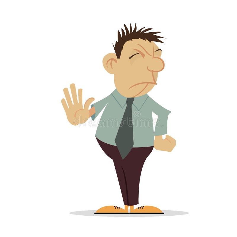 The man says no stock vector. Illustration of deny, hand - 85553243