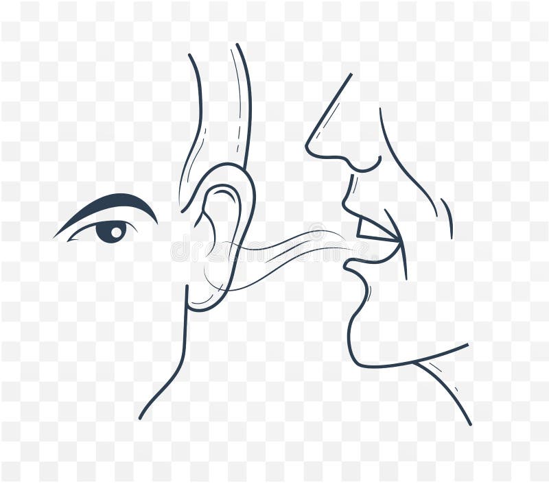 Man Says To the Other Something in His Ear. Stock Illustration ...
