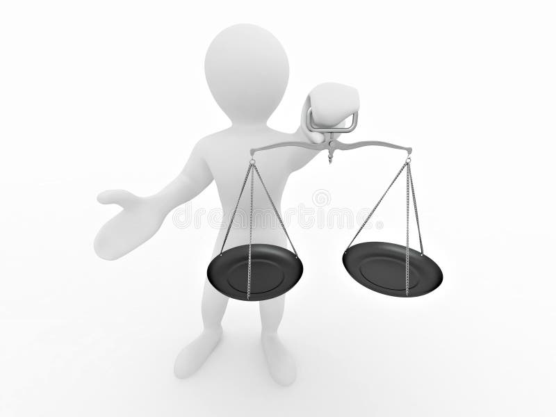 Man with Scale. Symbol of Justice Stock Illustration - Illustration of ...