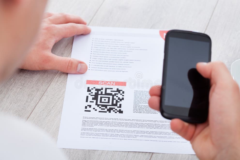 Man scanning barcode stock image. Image of information - 46851753