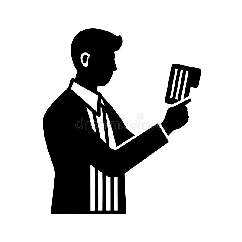 Man Scanning Barcode with Smartphone Vector Art Stock Vector ...
