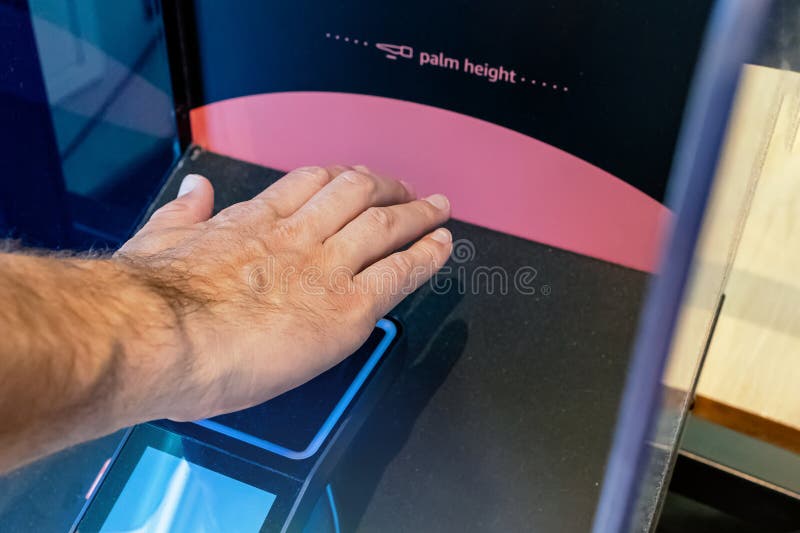 Man Scanning His Palm To Pay Wireless, Payment Technology Stock Image ...