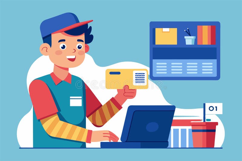 A Man Scans a Barcode with His Mobile Device while Completing a ...