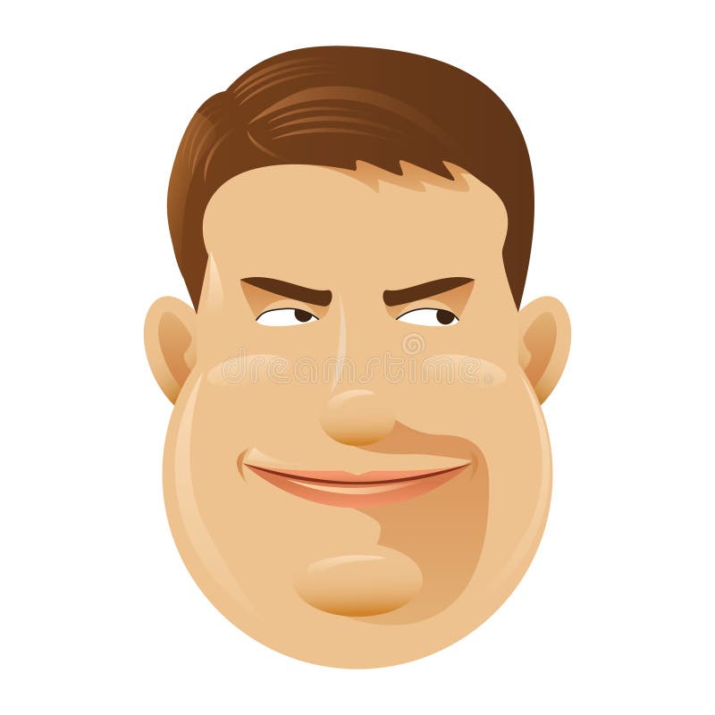 Man with Scheming Smile. Vector Illustration Decorative Design Stock ...