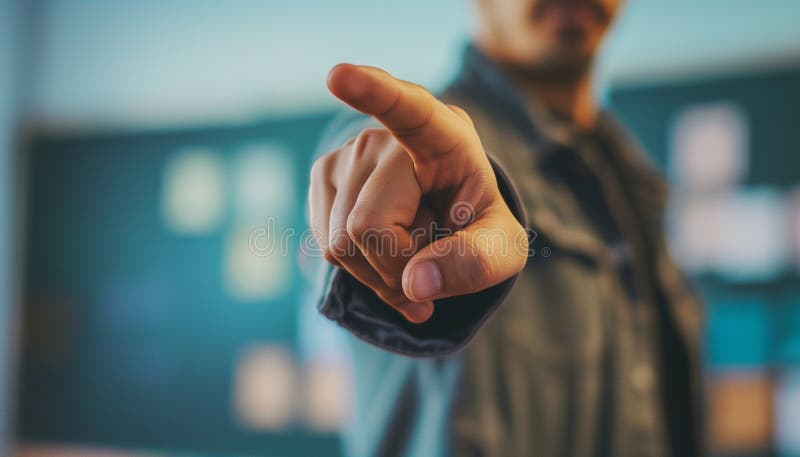 Man at School Pointing Finger. AI Generated. Stock Illustration ...