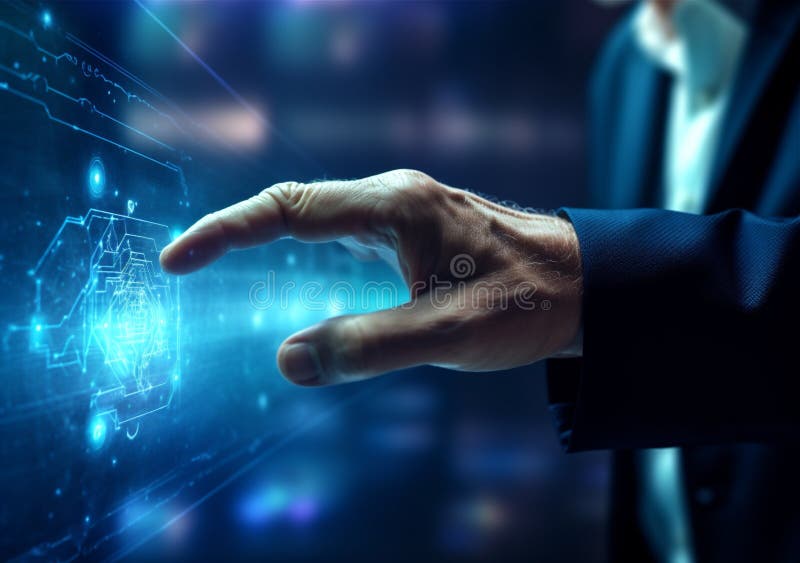 Man Science Blue Virtual Digital Innovation Business Diagram Interface ...