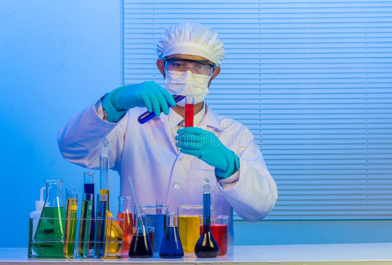 Man Scientist Holding Pen with Magnifying Glass Stock Photo - Image of ...