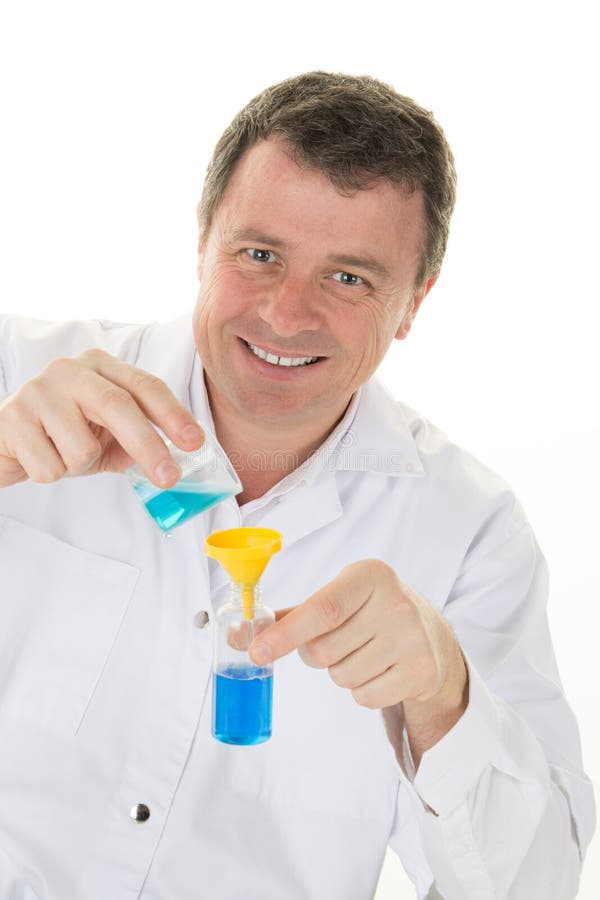 Man Scientist in Lab Working at Lab with Test Tubes Stock Image - Image ...