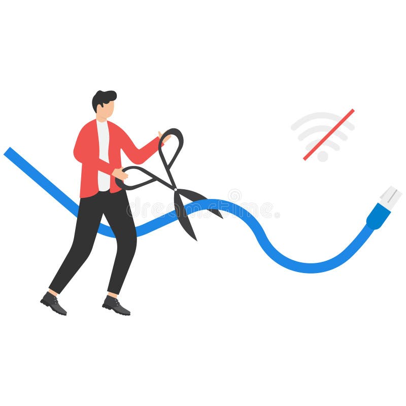 Man with Scissors Cuts Off Internet Connection. Unsubscribe from the ...