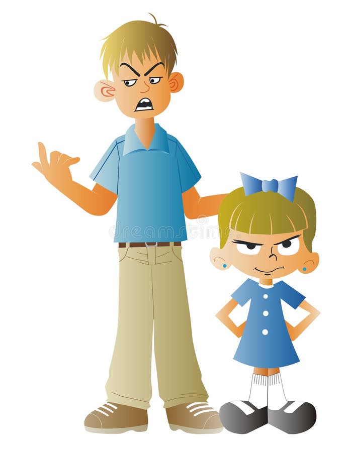 Man scolding a small child stock illustration. Illustration of ...