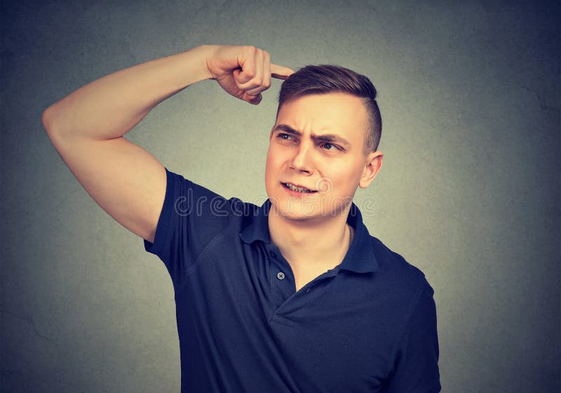183 Man Scratching Head Thinking Looking Up Stock Photos - Free ...