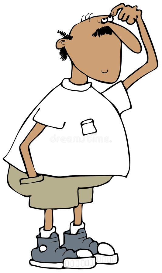 Cartoon Man Scratching His Head