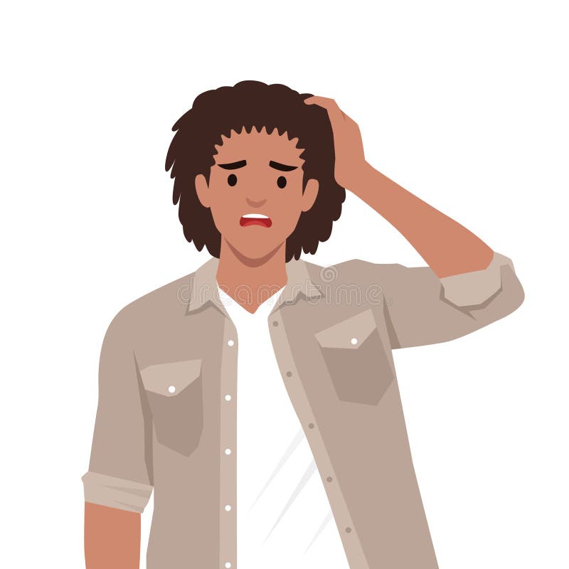 Black Man Scratching His Head Stock Illustrations – 82 Black Man ...