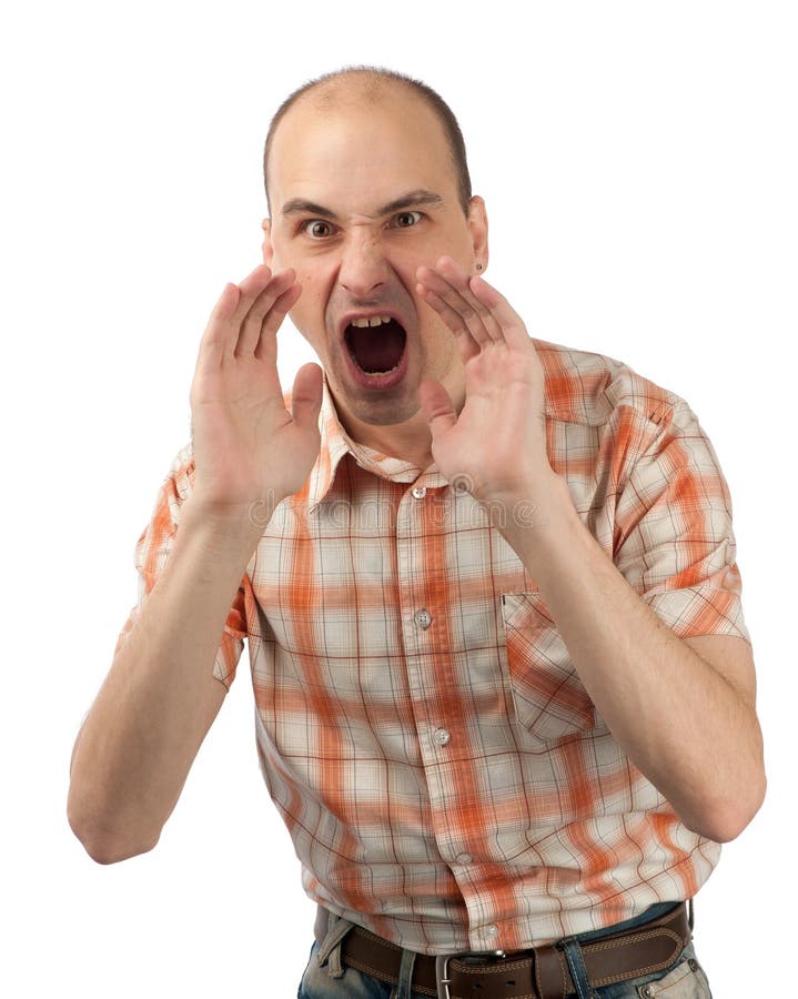Man screaming stock photo. Image of chafe, crazy, orange - 21503932