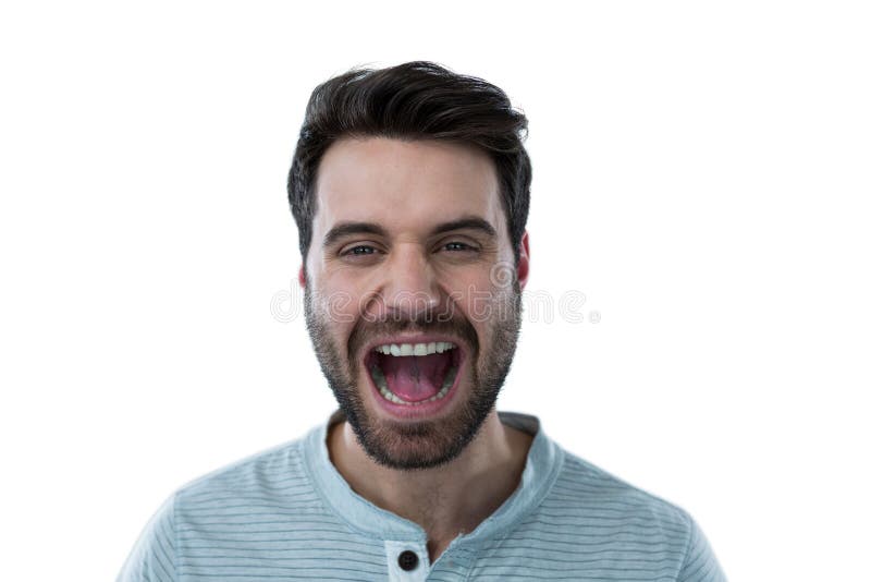 653 Man Screaming Against White Background Stock Photos - Free ...