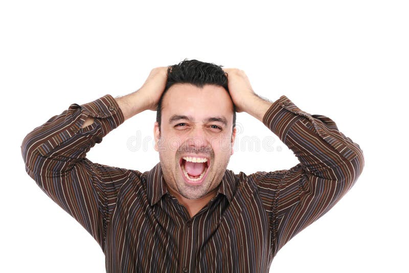 Man Screaming at the Camera Stock Photo - Image of scared, upset: 27839990