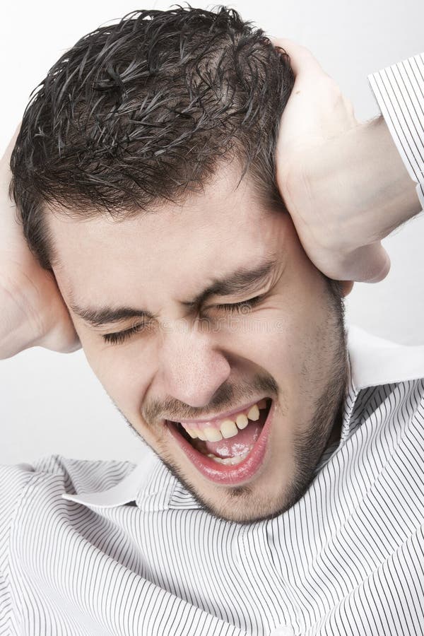 107 Young Man Covering His Ears Screaming Stock Photos - Free & Royalty ...