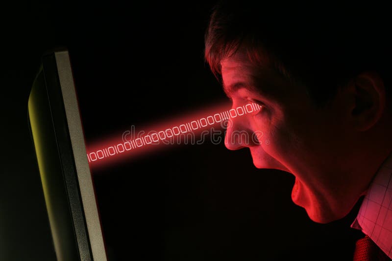 Man Screaming at Data Transfer Stock Photo - Image of anger, concept ...