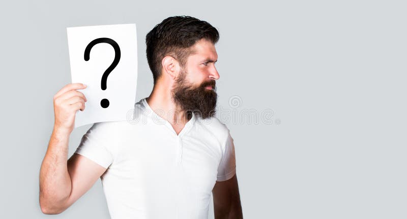Man Screaming, Emotion. Man Question. Male with Question Marks. Getting ...