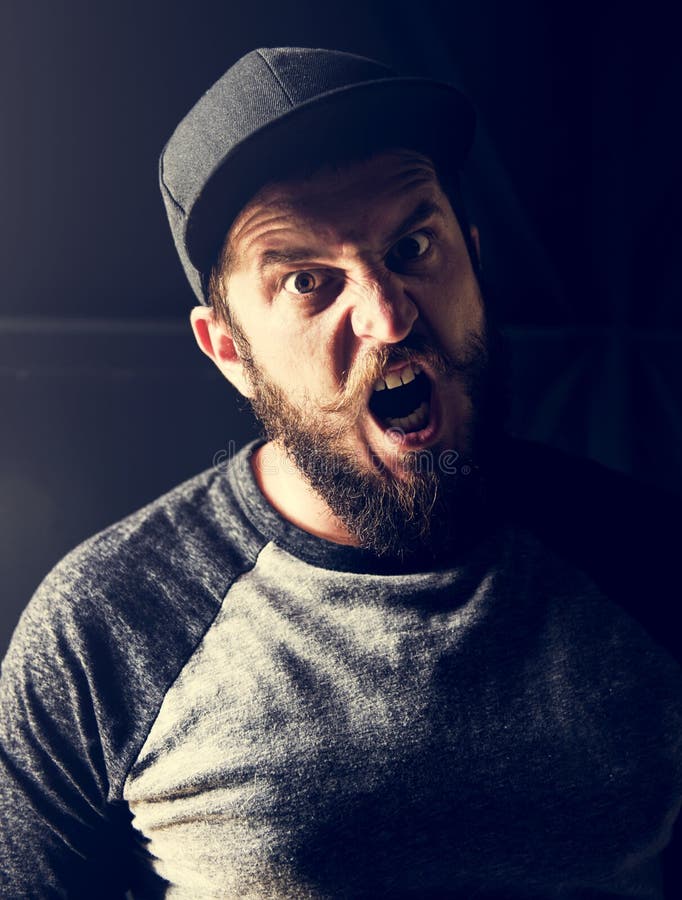 A Man with Screaming Face Expression Stock Image - Image of lonely ...
