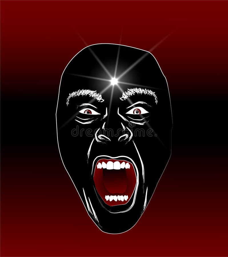Man screaming illustration stock vector. Illustration of terror - 80644450