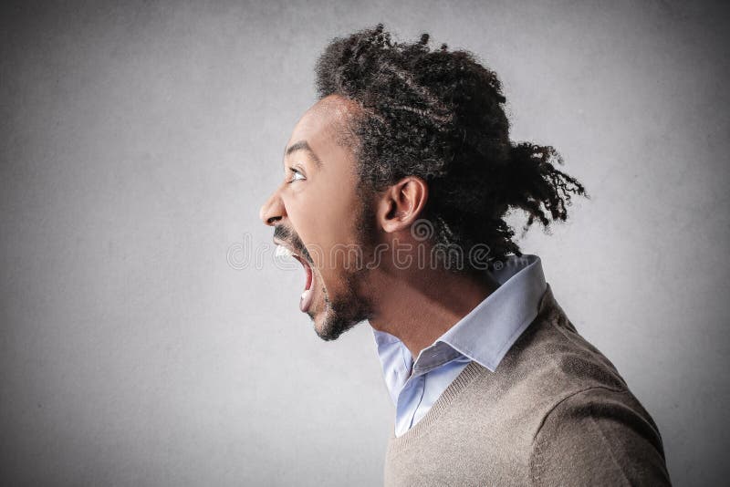 Man screaming out loud stock image. Image of male, uncommunicable ...