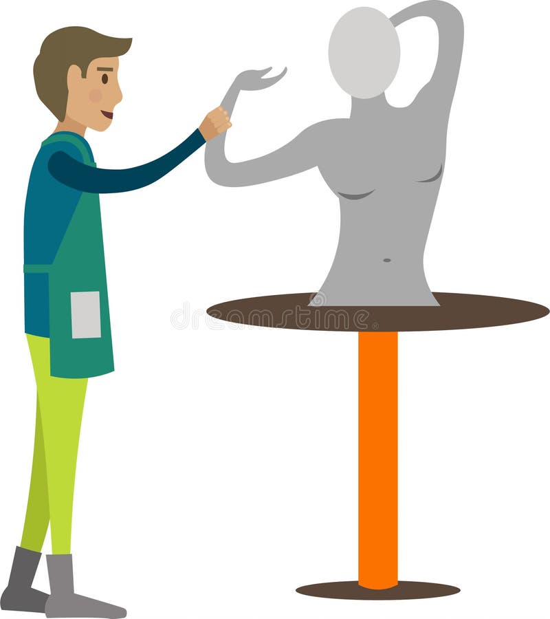 Man Sculptor Creating Statue Vector Icon Isolated on White Stock Vector ...