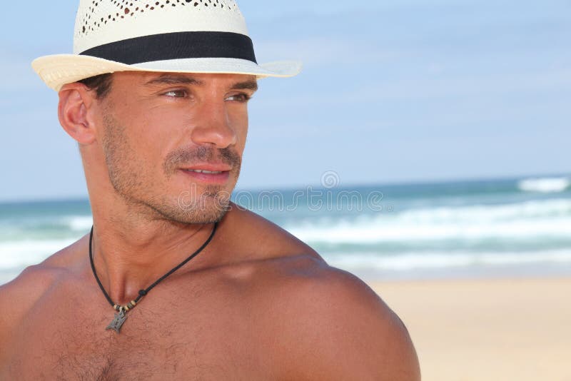 Man by the sea stock image. Image of tanned, summer, watching - 27581159