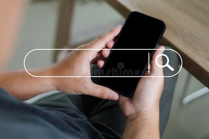 Man Searching Browsing Internet Data Search Engine Optimization ...