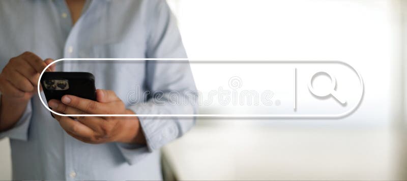 Man Searching Browsing Internet Data Search Engine Optimization ...