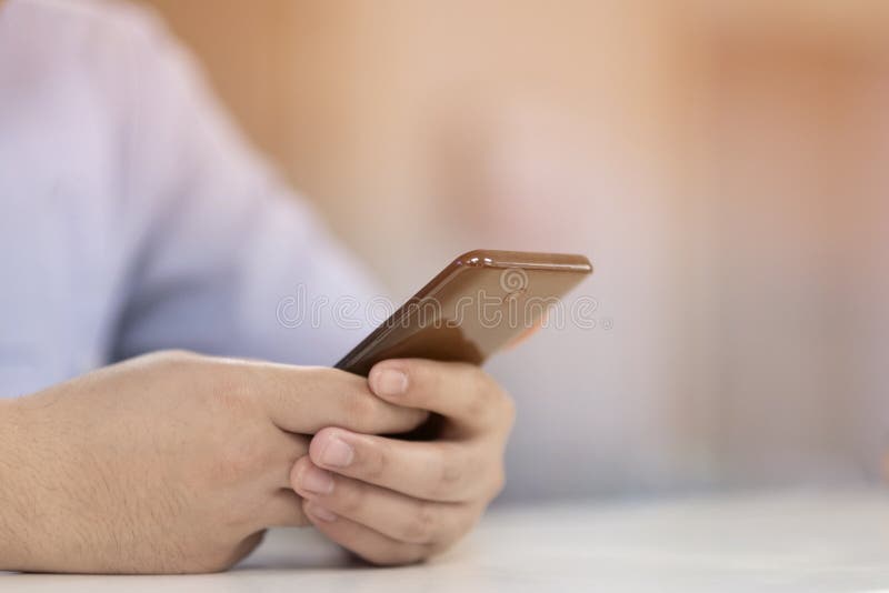 A Man Searching Some Data from His Smartphone Stock Illustration ...