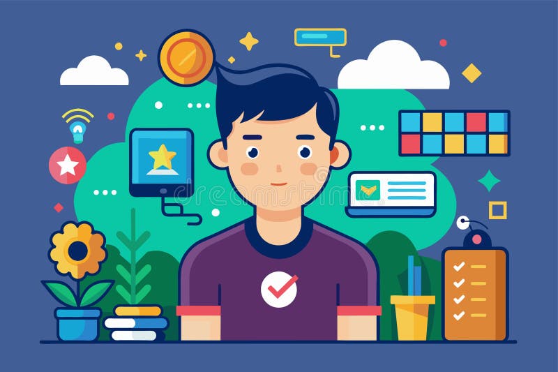 A Man is Seated in Front of a Desk, Focusing on His Laptop Screen, Task ...